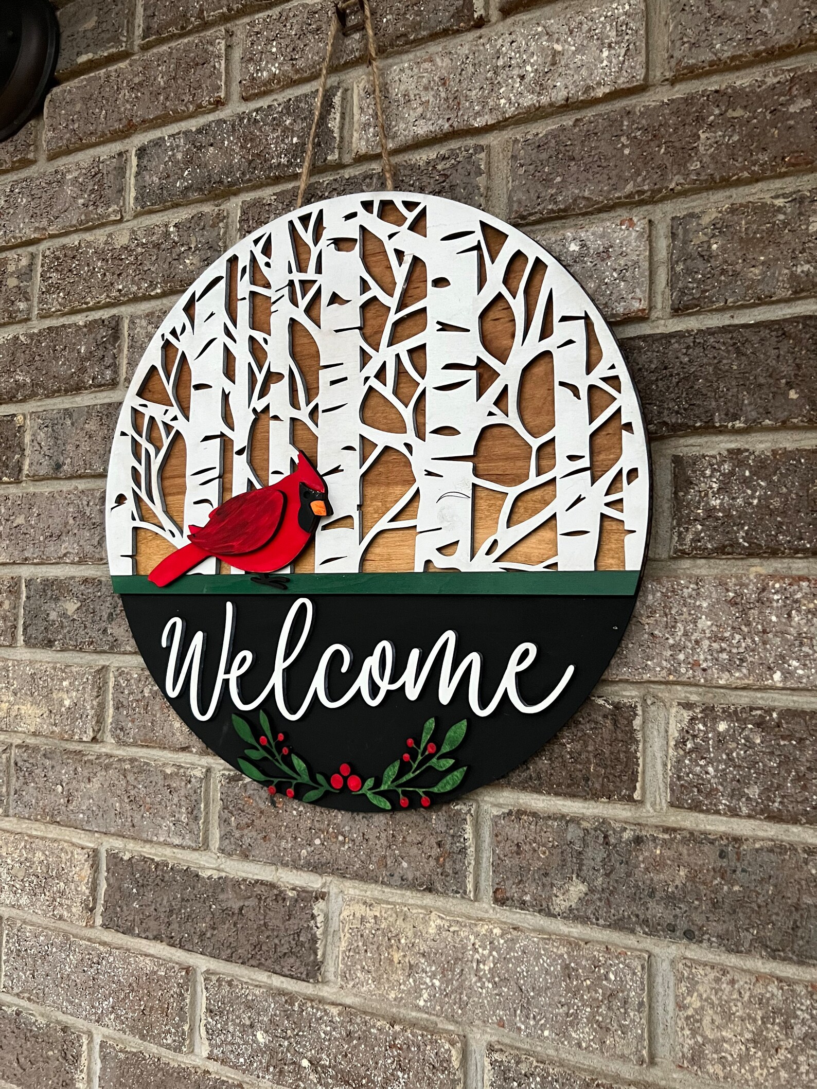Cardinal Door Hanger Cardinal Front Door Decor Welcome - Etsy