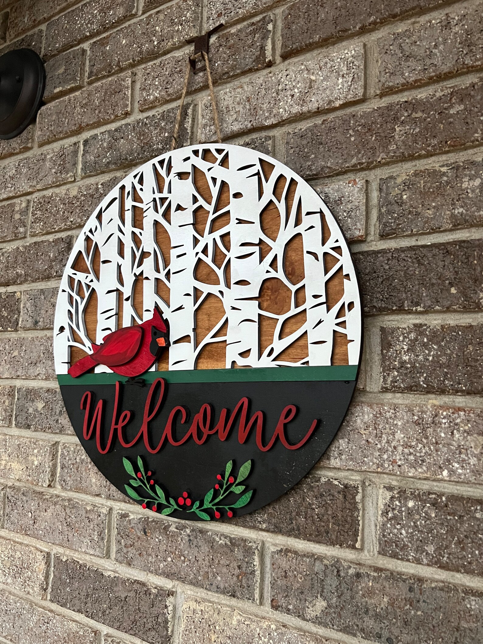 Cardinal Door Hanger Cardinal Front Door Decor Welcome - Etsy