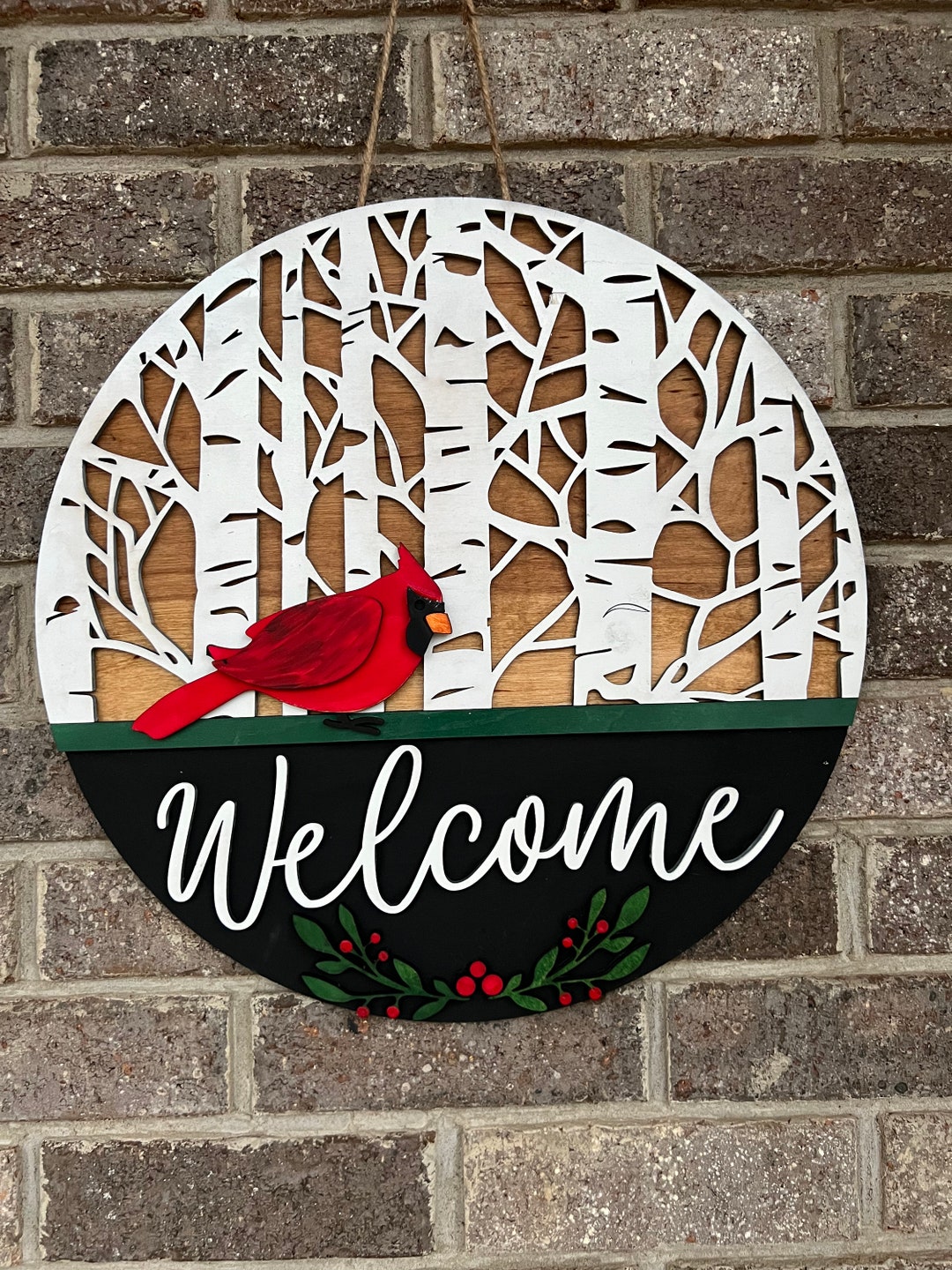 Cardinal Door Hanger | Cardinal Front Door Decor | Welcome Door Hanger ...