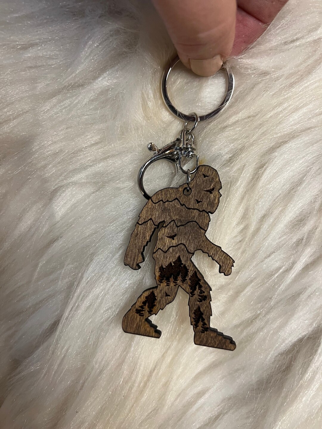 Bigfoot, Sasquatch, Yeti, Big Foot Keychain, Wood Keychain - Etsy