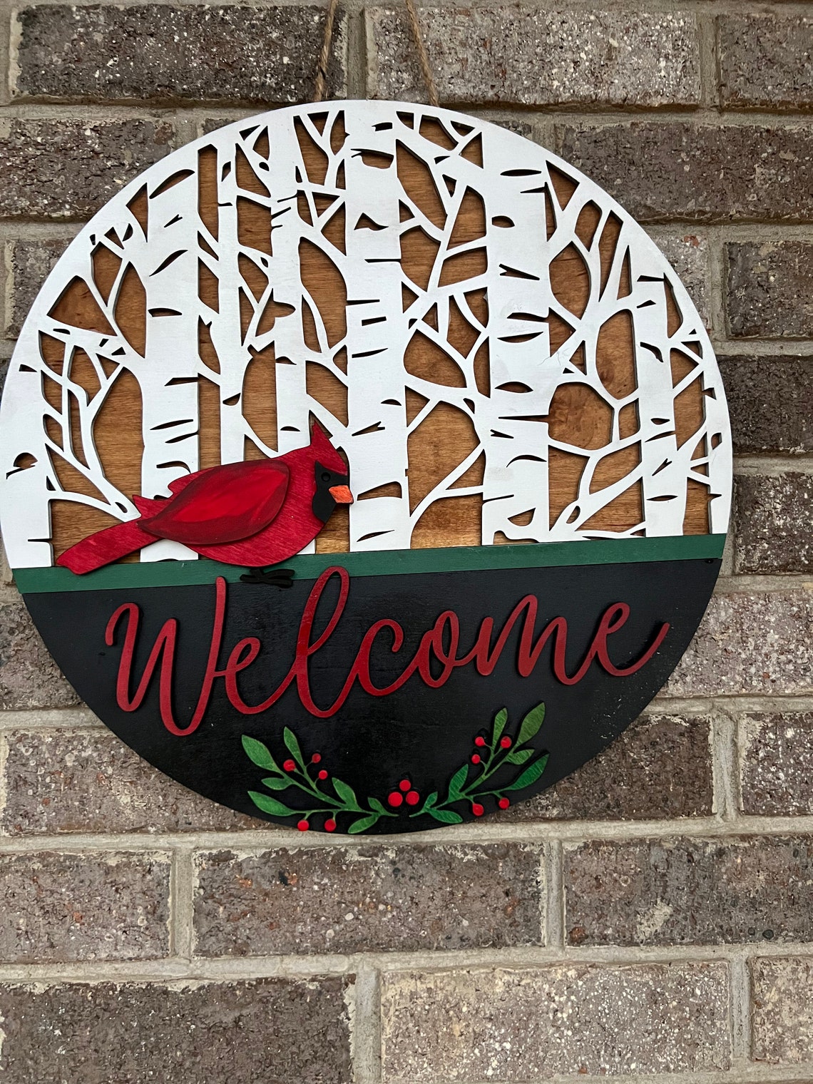 Cardinal Door Hanger Cardinal Front Door Decor Welcome - Etsy