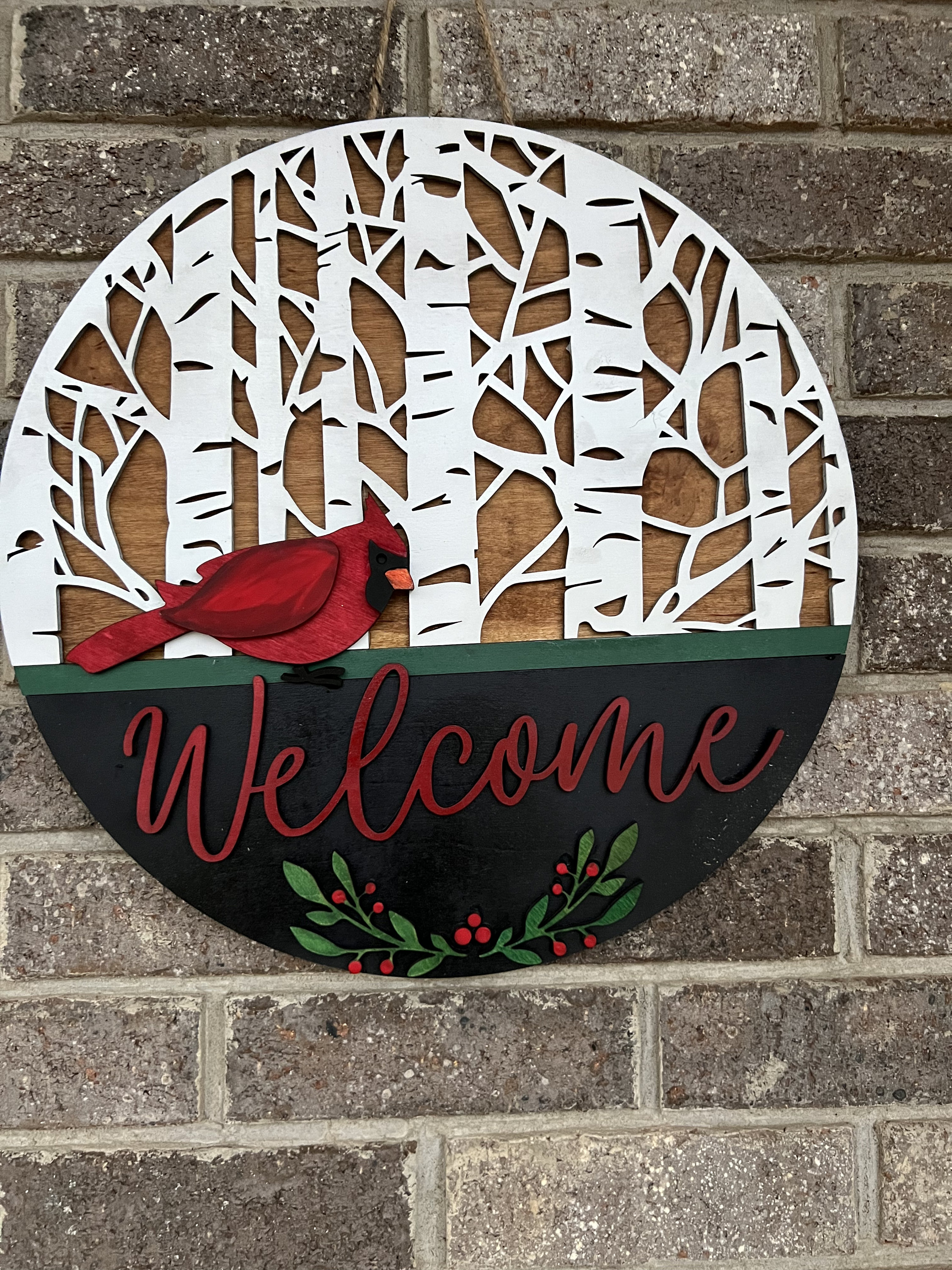 Cardinal Door Hanger | Cardinal Front Door Decor | Welcome Door Hanger ...