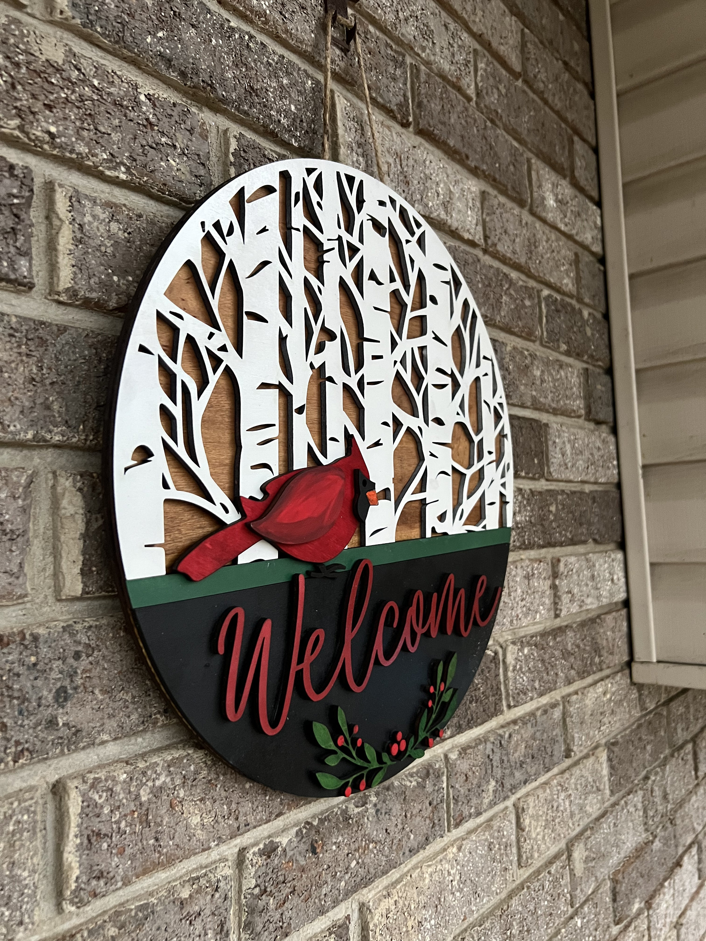 Cardinal Door Hanger Cardinal Front Door Decor Welcome - Etsy