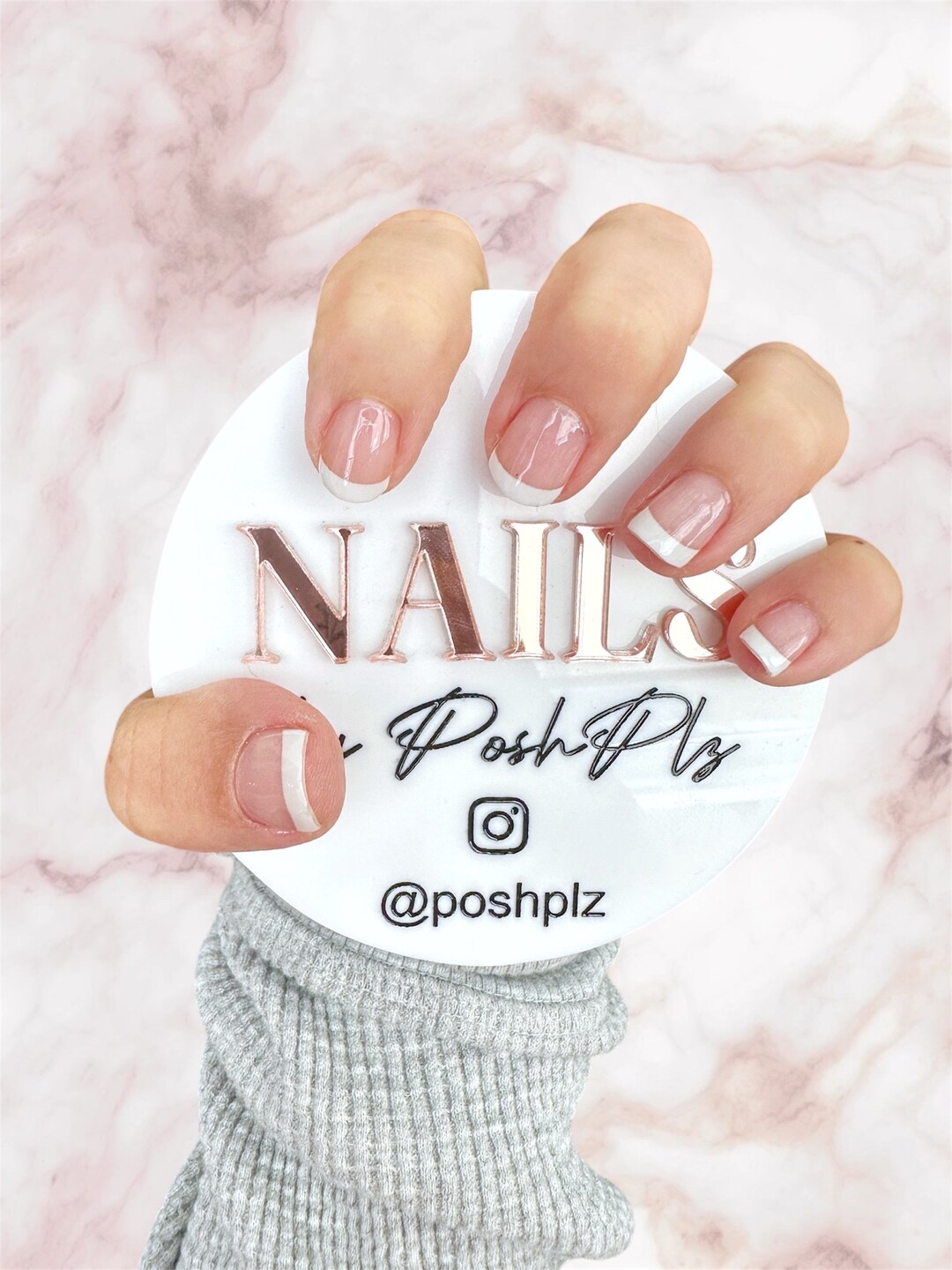 Classic French Manicure Clear Nail French Tips at Home Nails French Tip ...