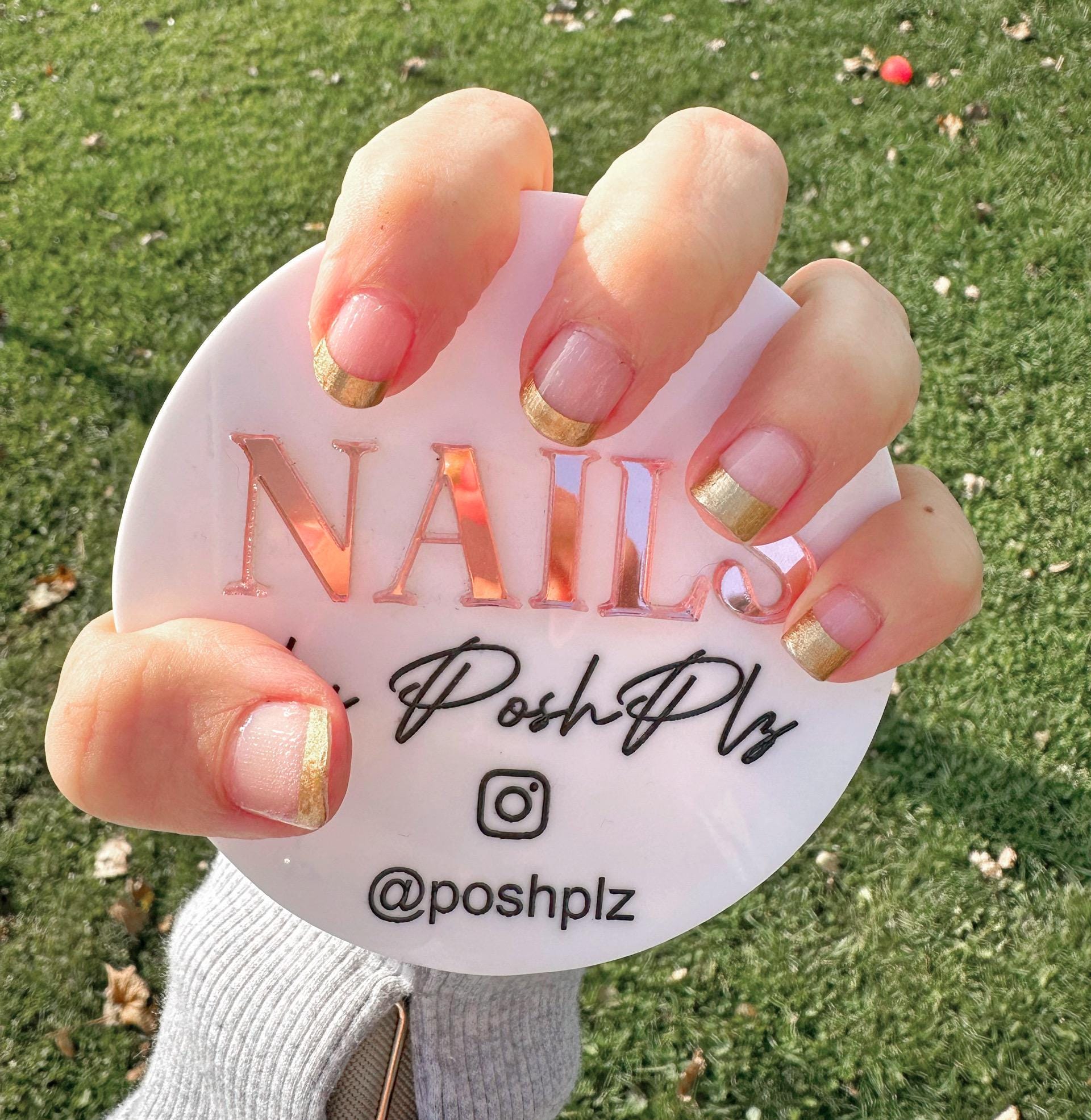 Golden Affair French Tips | Clear Nail Gold French Tips | at Home Nails ...