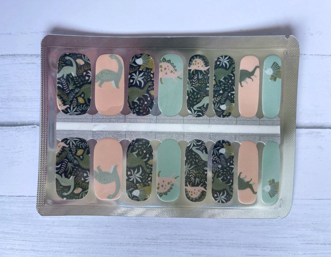 Jurassic Jungle Nail Wraps | Cartoon Dinosaur Nail Polish Strips | at ...