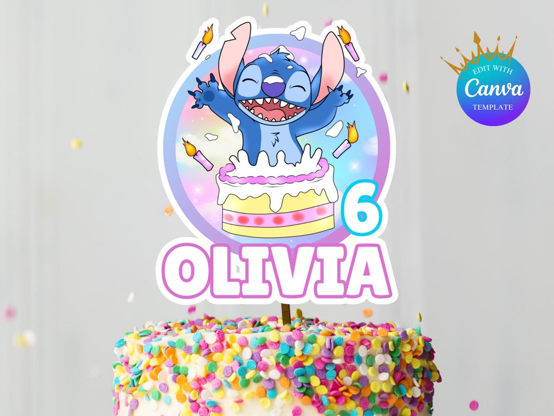 Personalized Cake Topper Kawaii Kitty Cake Topper Birthday Cake ...