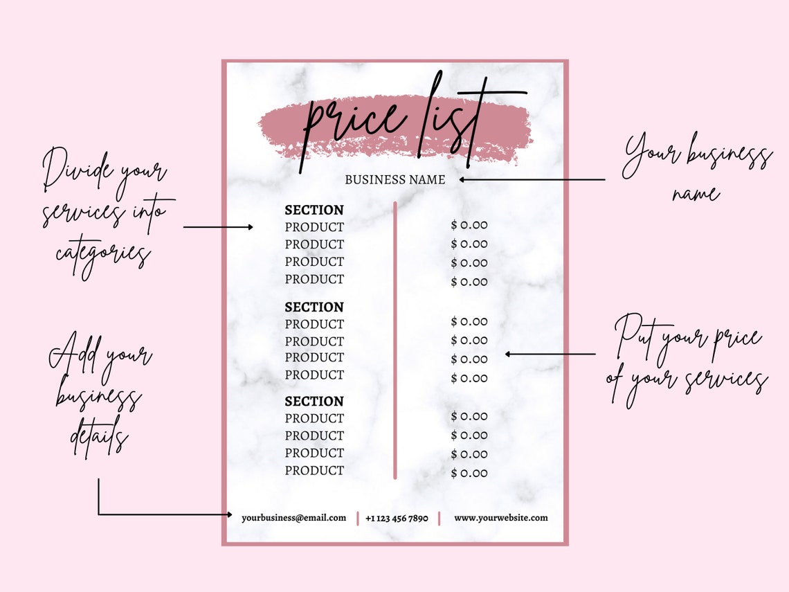 Lash Extension Price List Salon Price List Template DIY Hair | Etsy