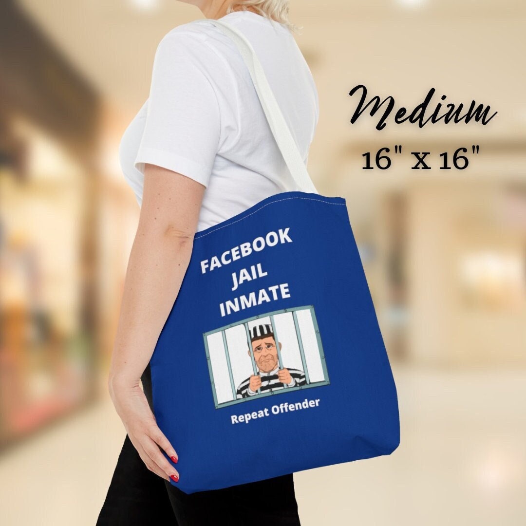 Facebook Jail Inmate Tote Bag Funny Facebook Gift for Friend Funny ...