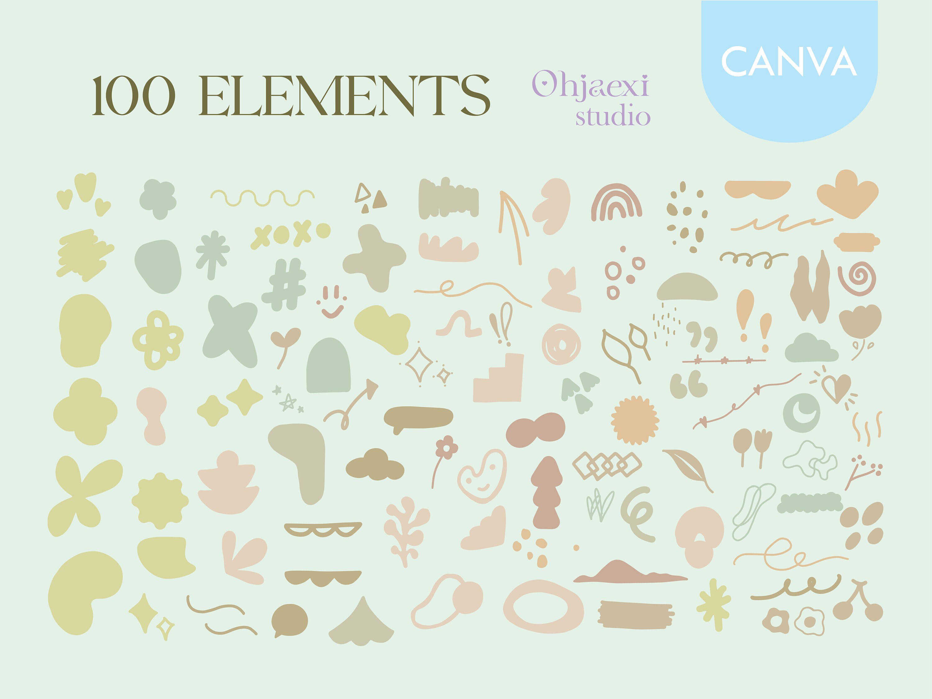 100 Canva Elements Shapes Graphic Canva Shapes Elements - Etsy