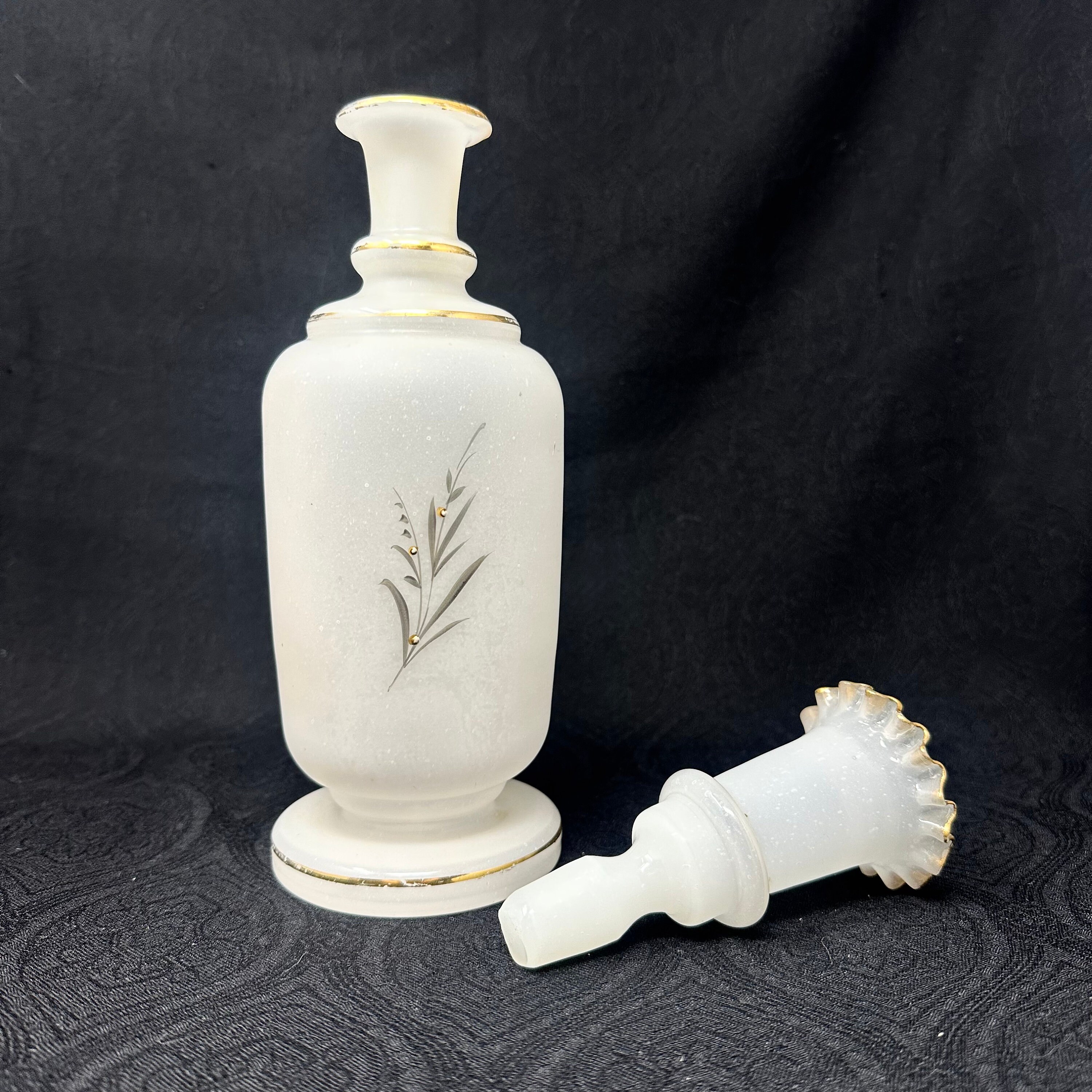 Antique Victorian Bristol Glass Vanity Bottle / Decanter With - Etsy