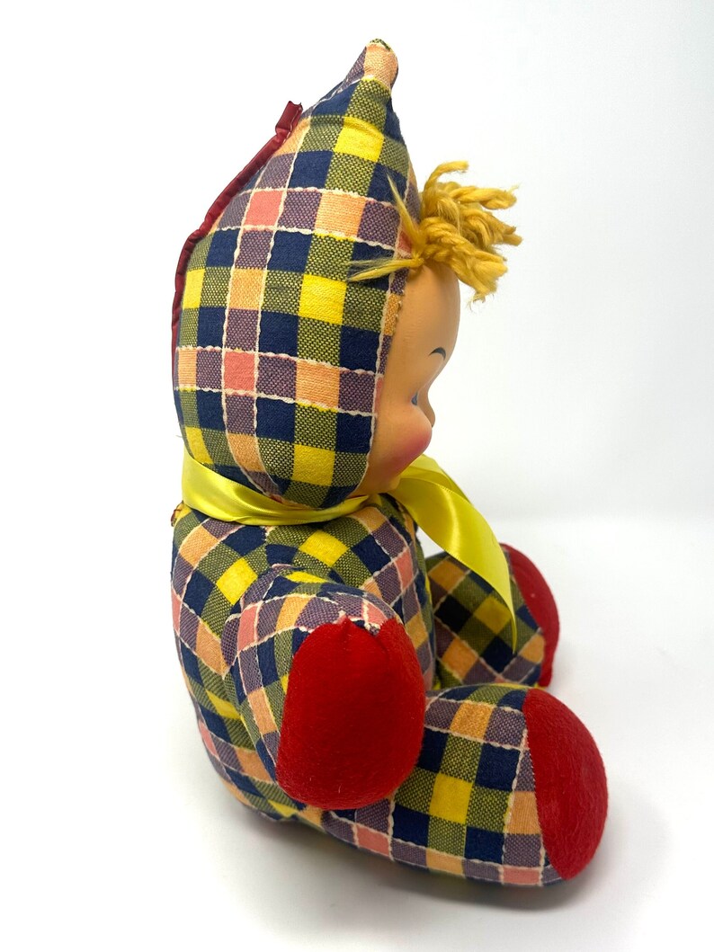 Vintage 1950s Plastic Face and Flannel Body Stuffed Pixie Doll Carnival ...