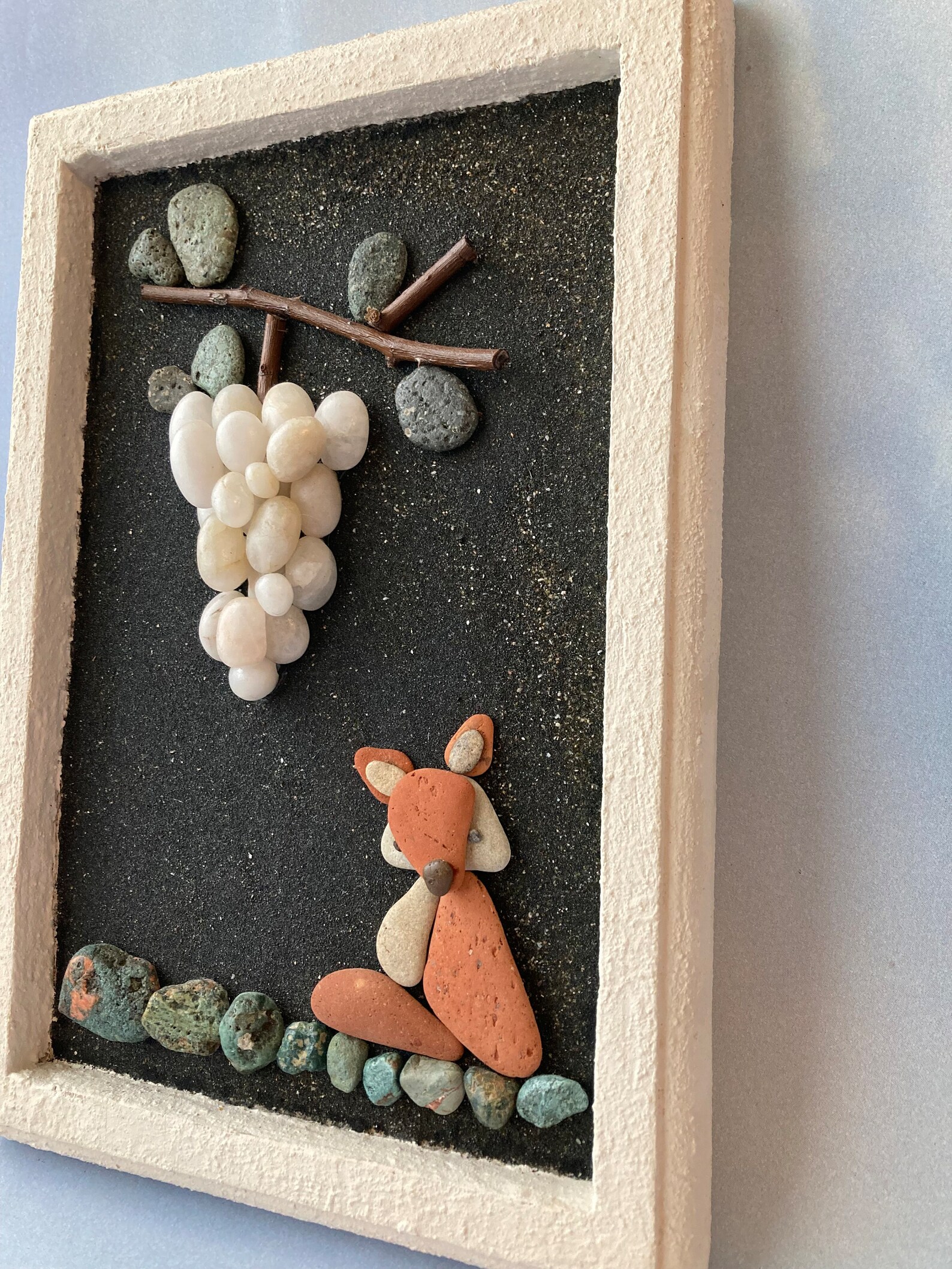 The Fox and the Grapes. Pebble Art - Etsy