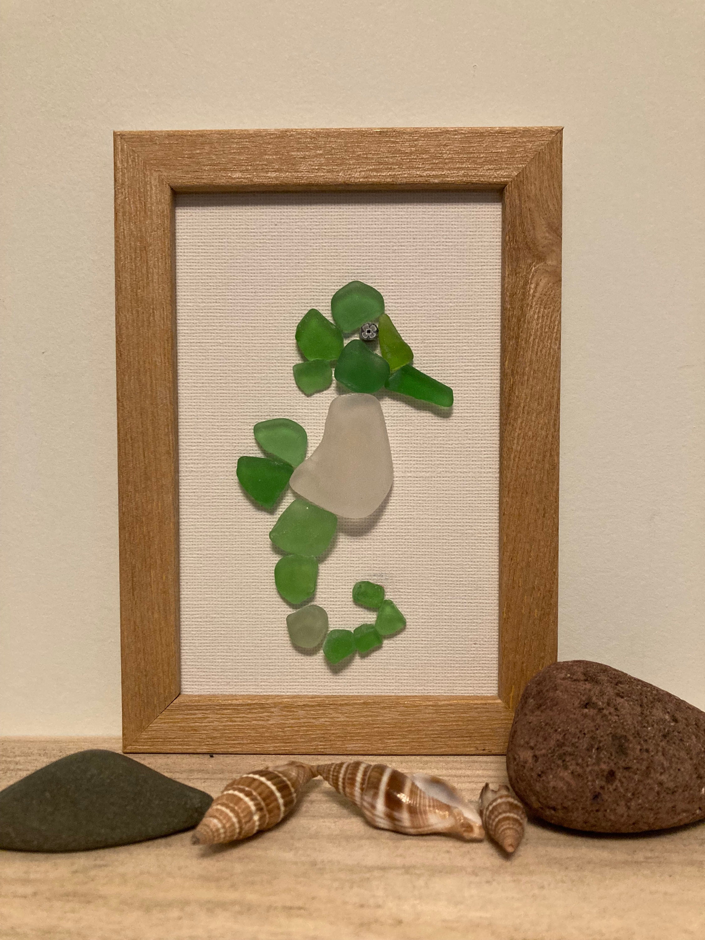 Seahorse Art Sea Glass Seahorse Seahorse Ocean Art - Etsy