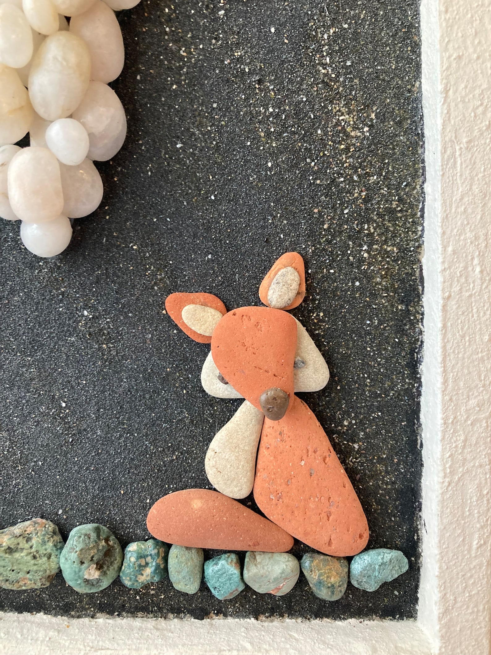 Fox and Grapes Pebble Art – Aesop Fable Stone Picture, Rustic Natural ...