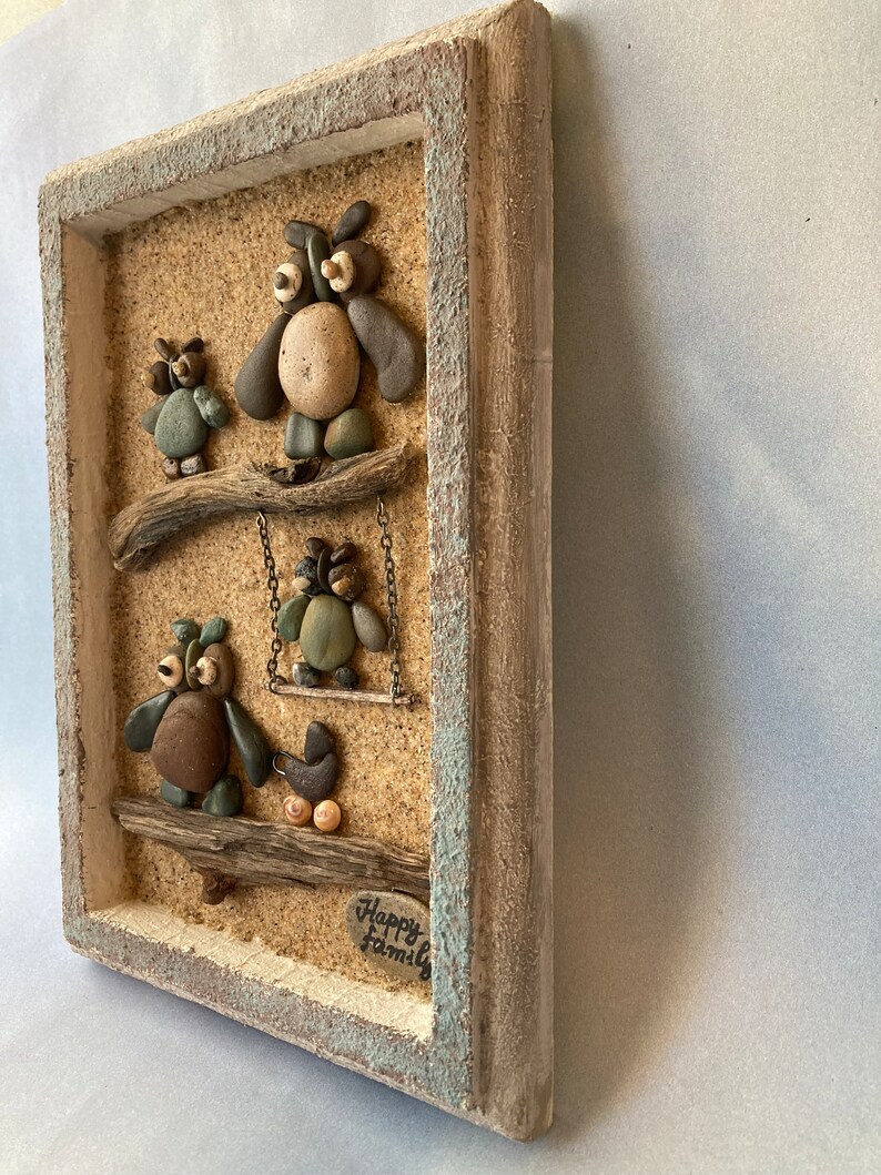 Owl Pebble Art Love Home Tree Happy Family - Etsy