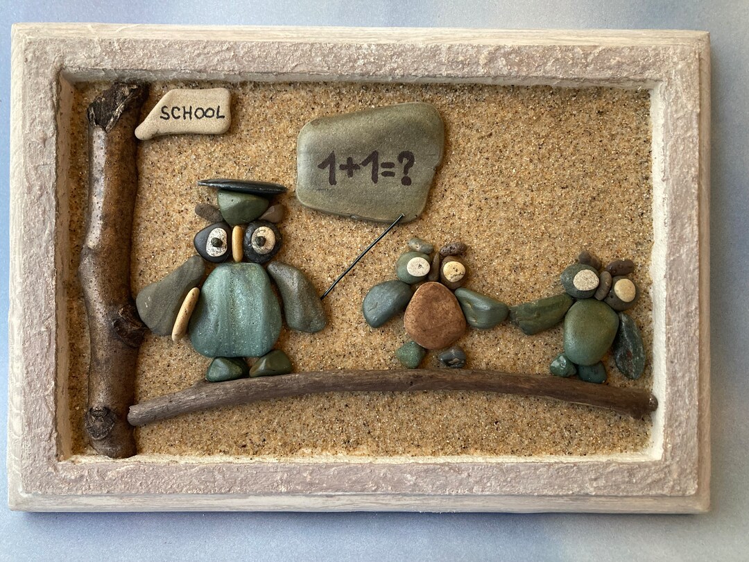 Owl Pebble Art School Tree - Etsy