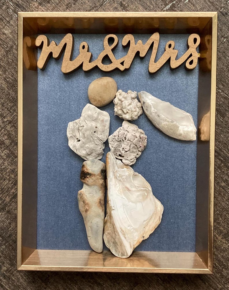 Sea Shell Art Couple, Anniversary Gift, Meaningful Gift, Wedding Gift ...