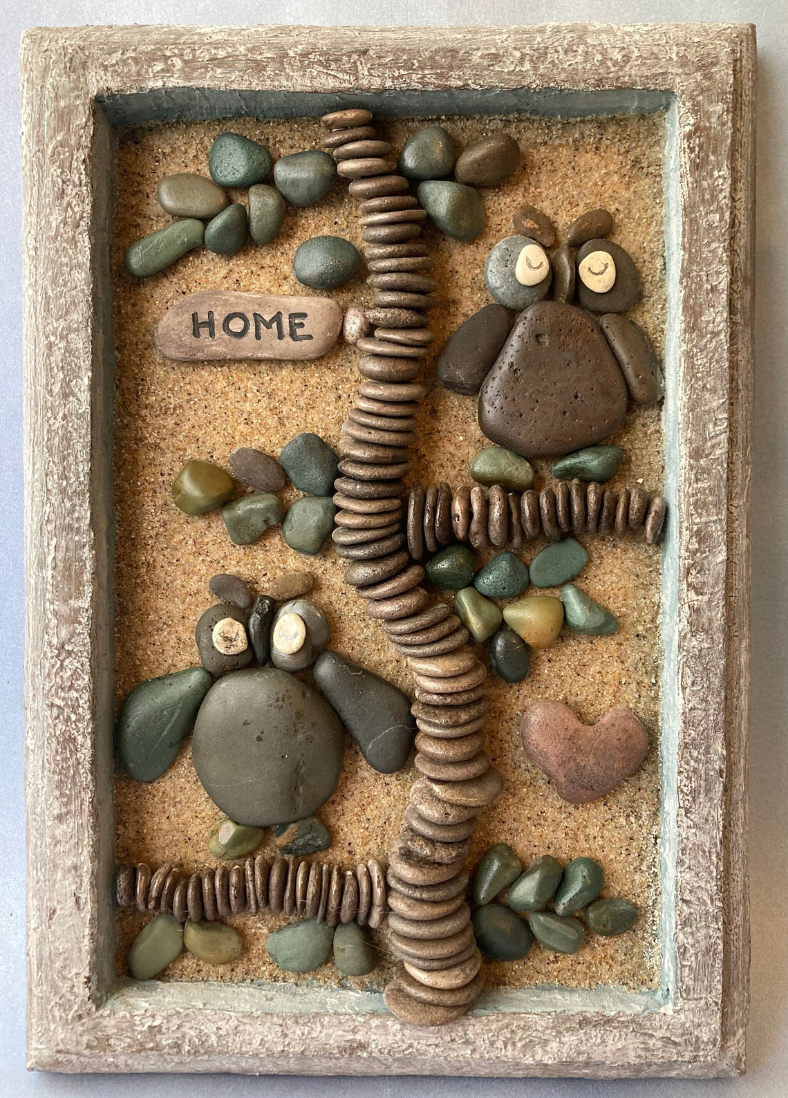 Owl Pebble Art Love Home Tree - Etsy