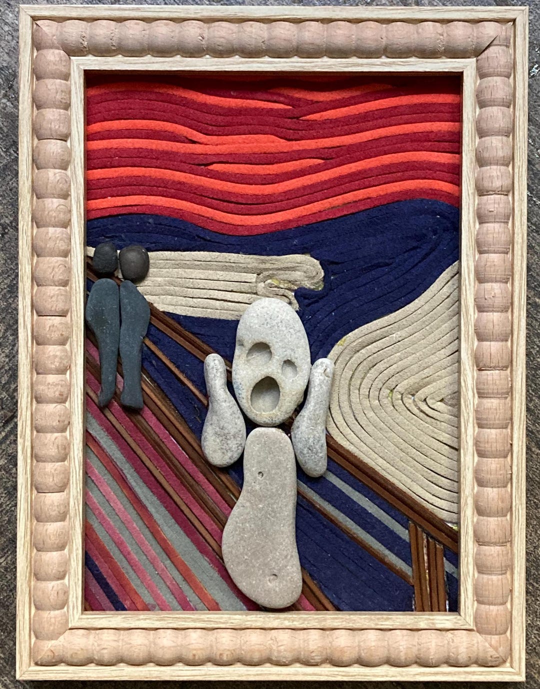 Scream Wall Art, Natural Hole in the Pebble, Halloween Decor, Scream ...