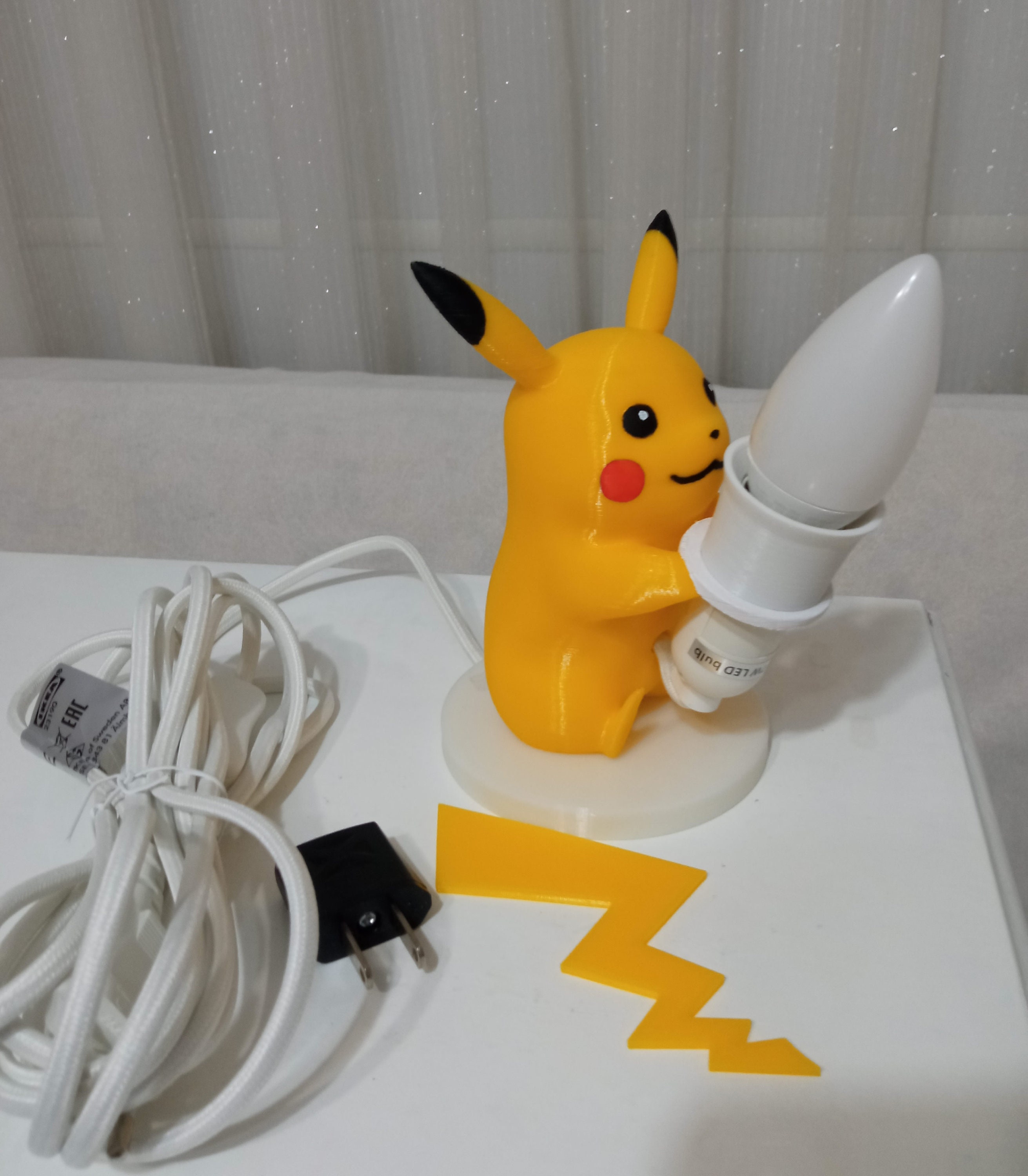Pikachu Lamp Pokemon Pikachu Pikachu Night Light 3D Printed | Etsy