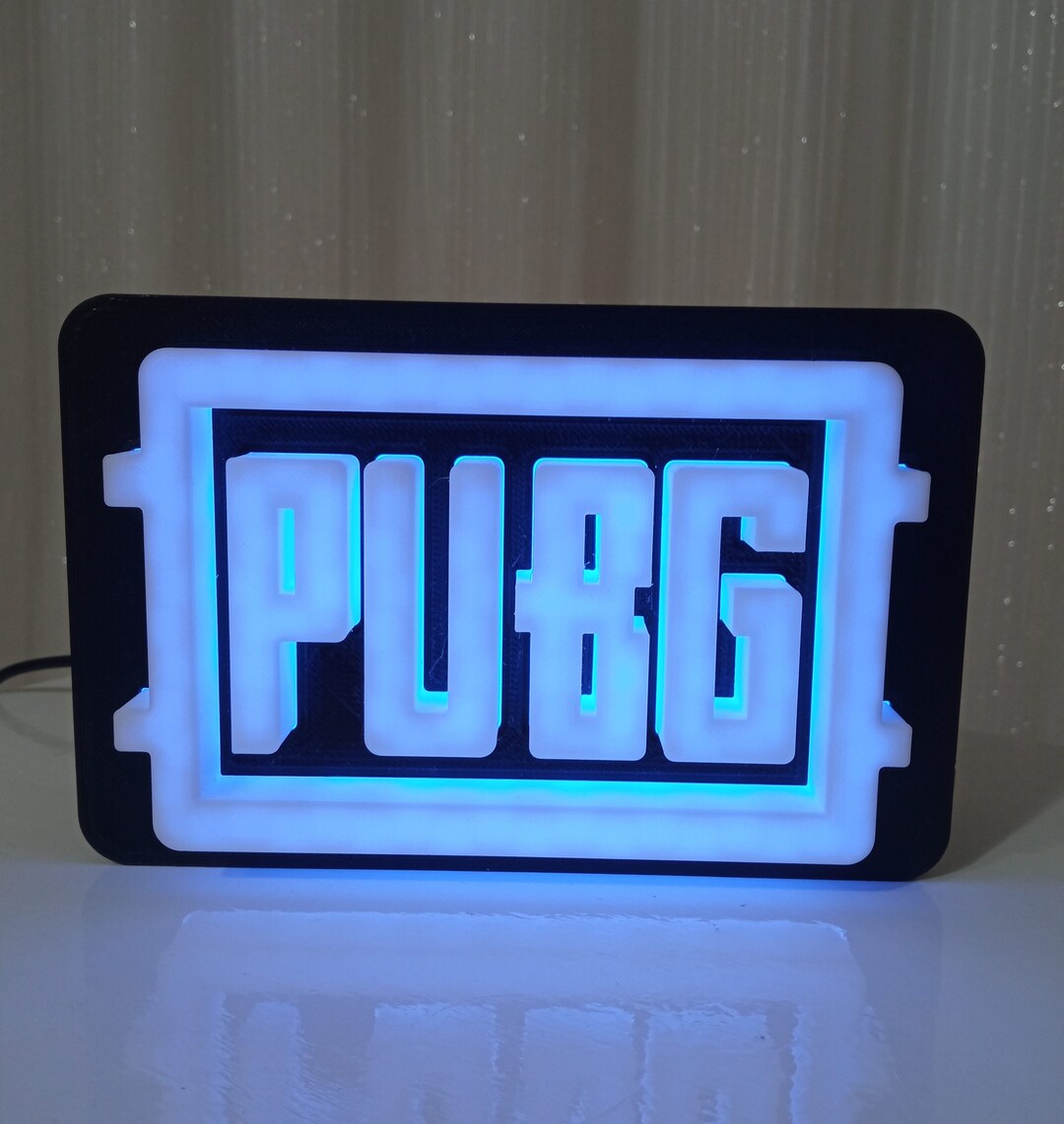 3D Printed PUBG Logo Lamp, RGB Gaming Desk Light - Etsy Australia