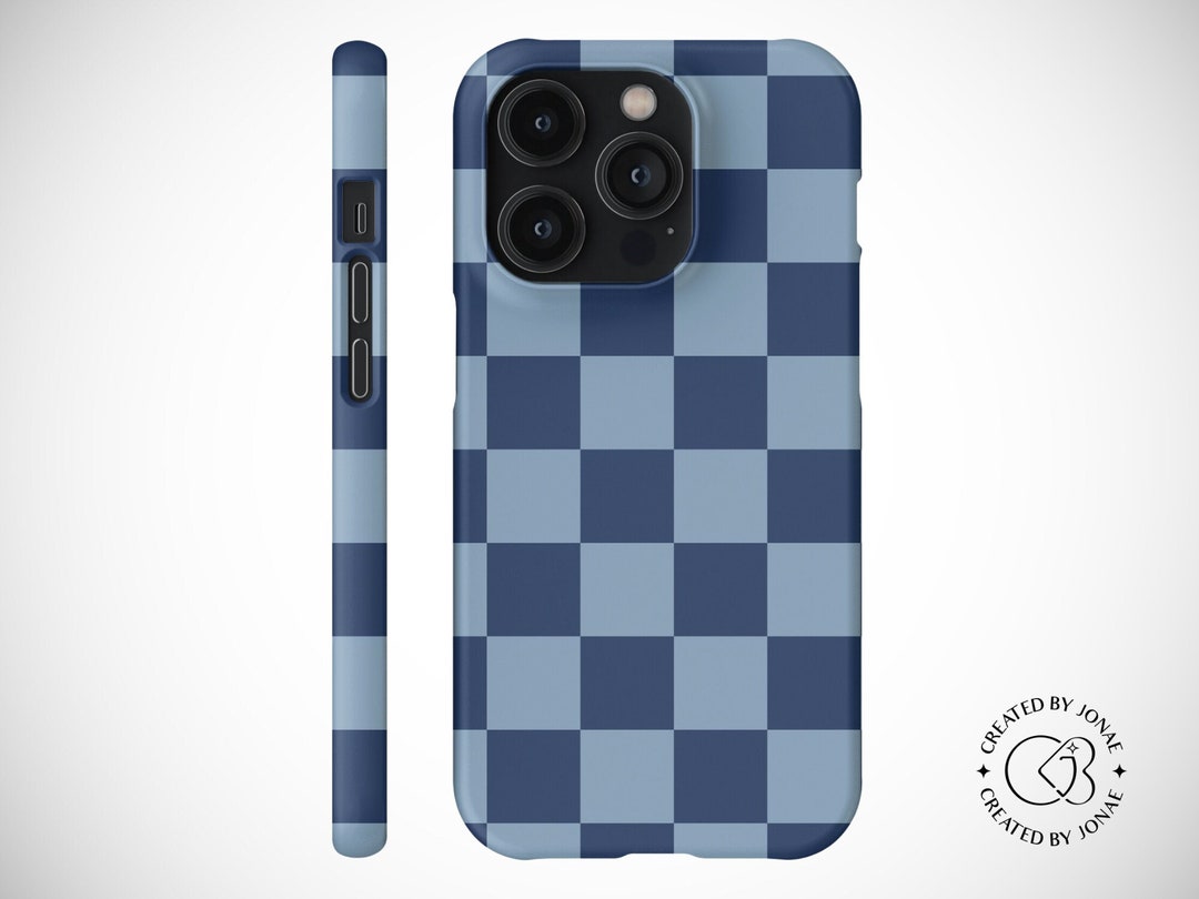 Blue Checkered iPhone Case Blue iPhone 15 Case Checker Phone Case ...