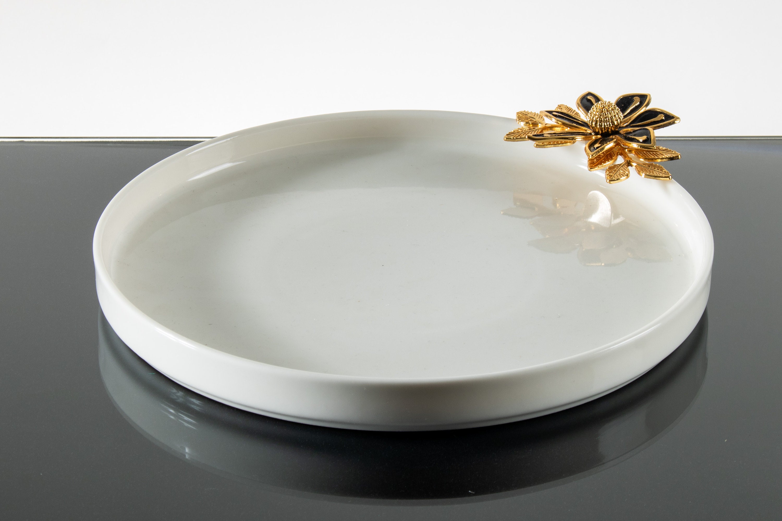 Round Porcelain Serving Tray - Etsy