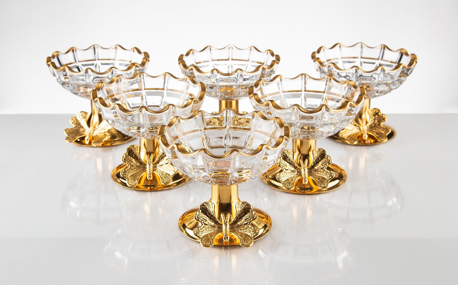 Wavy Glass Snack Bowls 6 Piece Set - Etsy