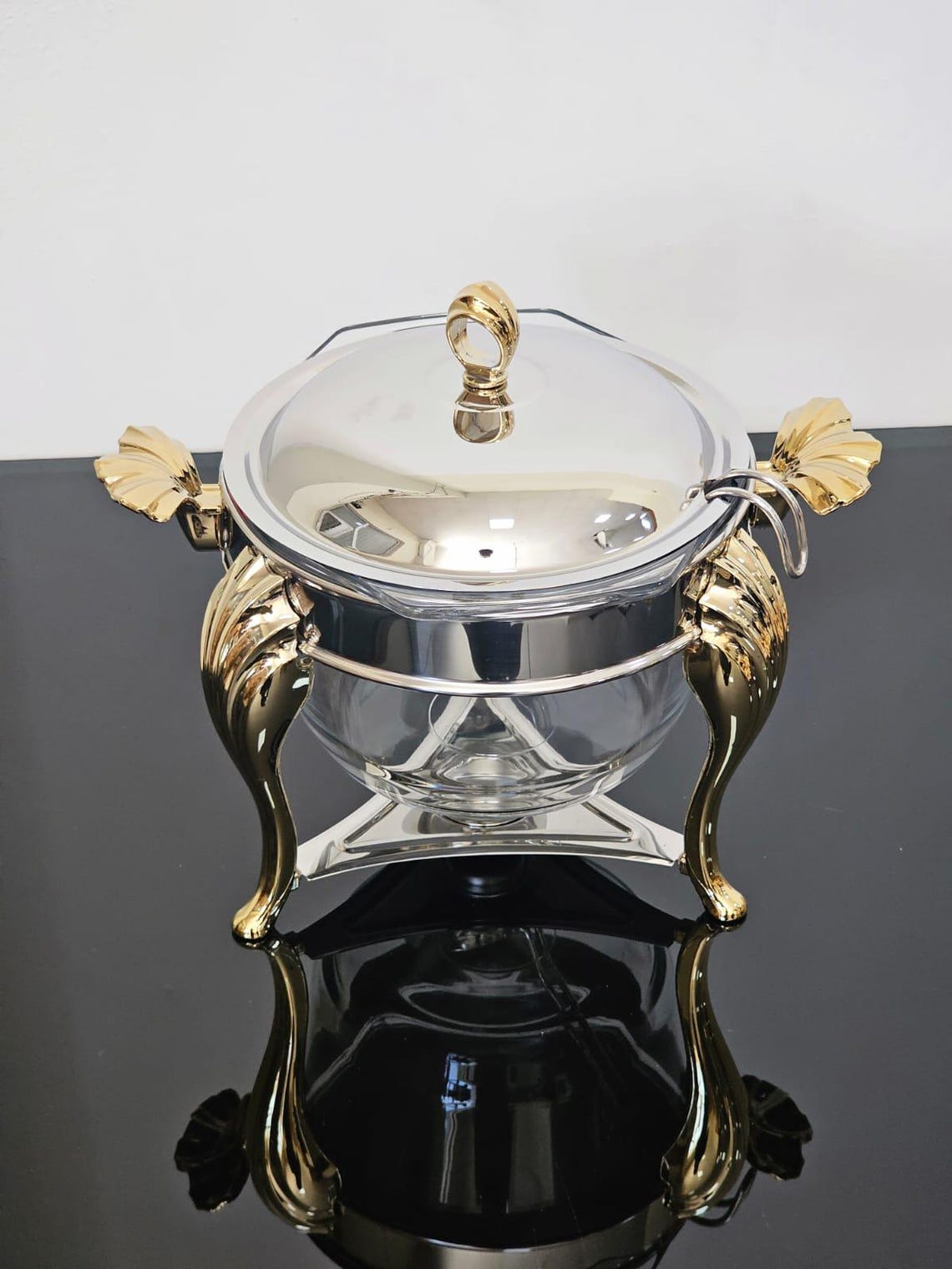 Elegant Stainless Steel Soup Tureen With Ladle & Warmer, 4 Liters ...