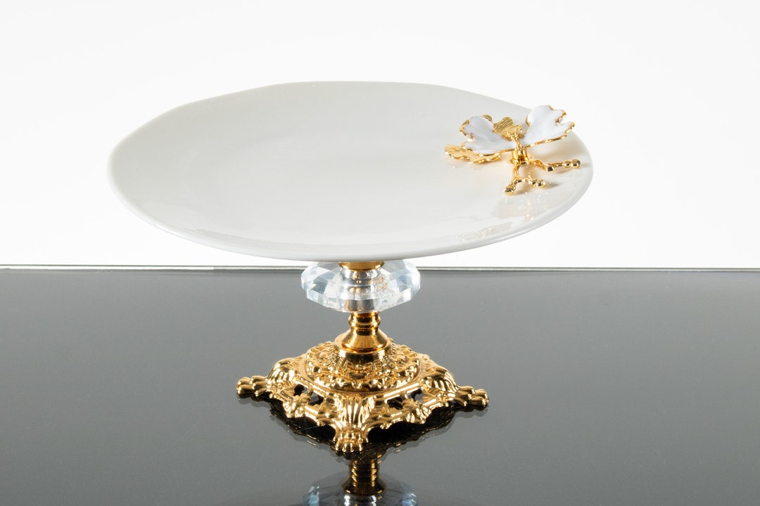 Footed Serving Platter With Butterfly Accents - Etsy