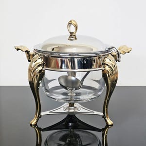 Elegant Stainless Steel Soup Tureen With Ladle & Warmer, 4 Liters ...