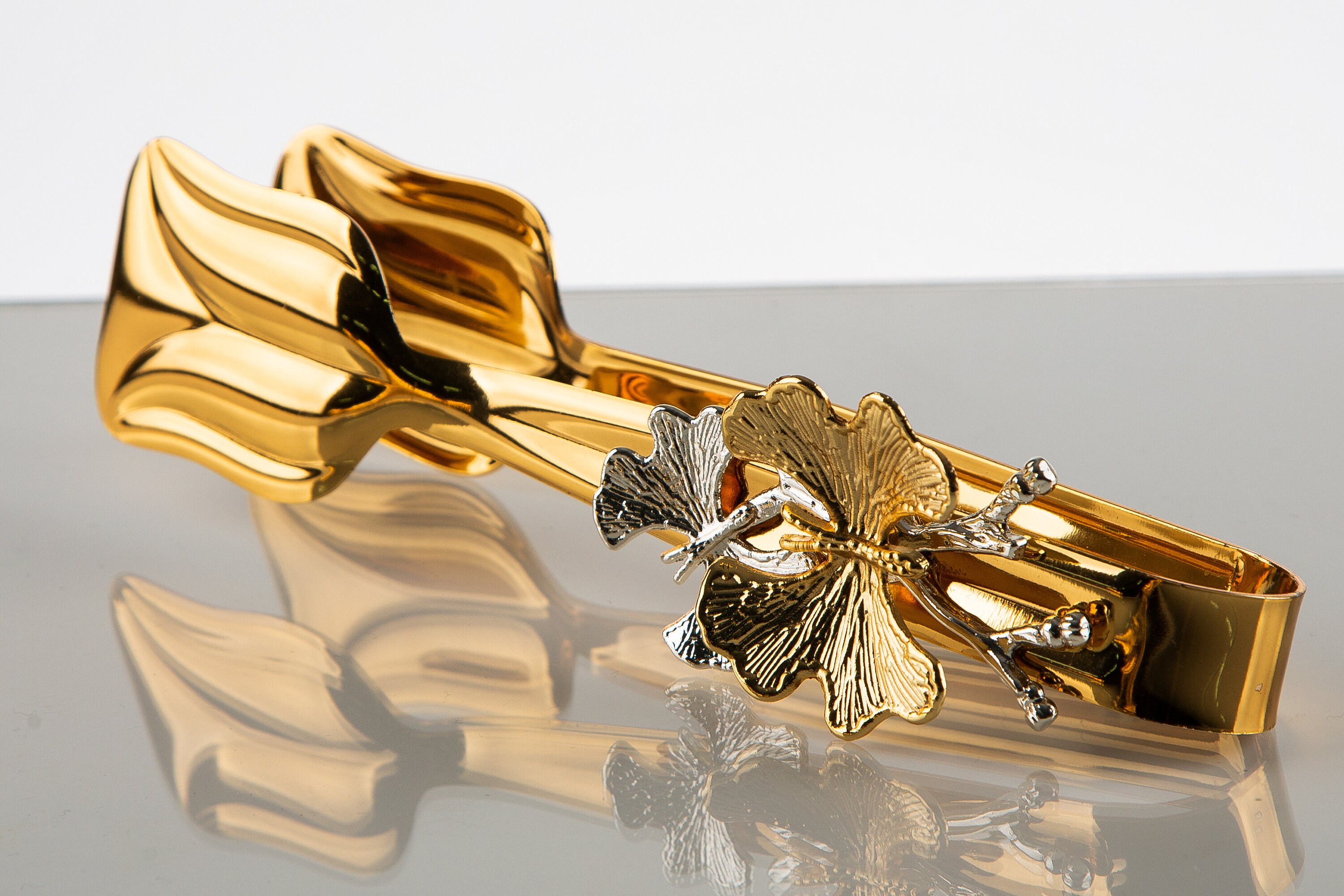 Serving Tongs Set Gold Kitchen Utensils With Butterfly and Flower ...