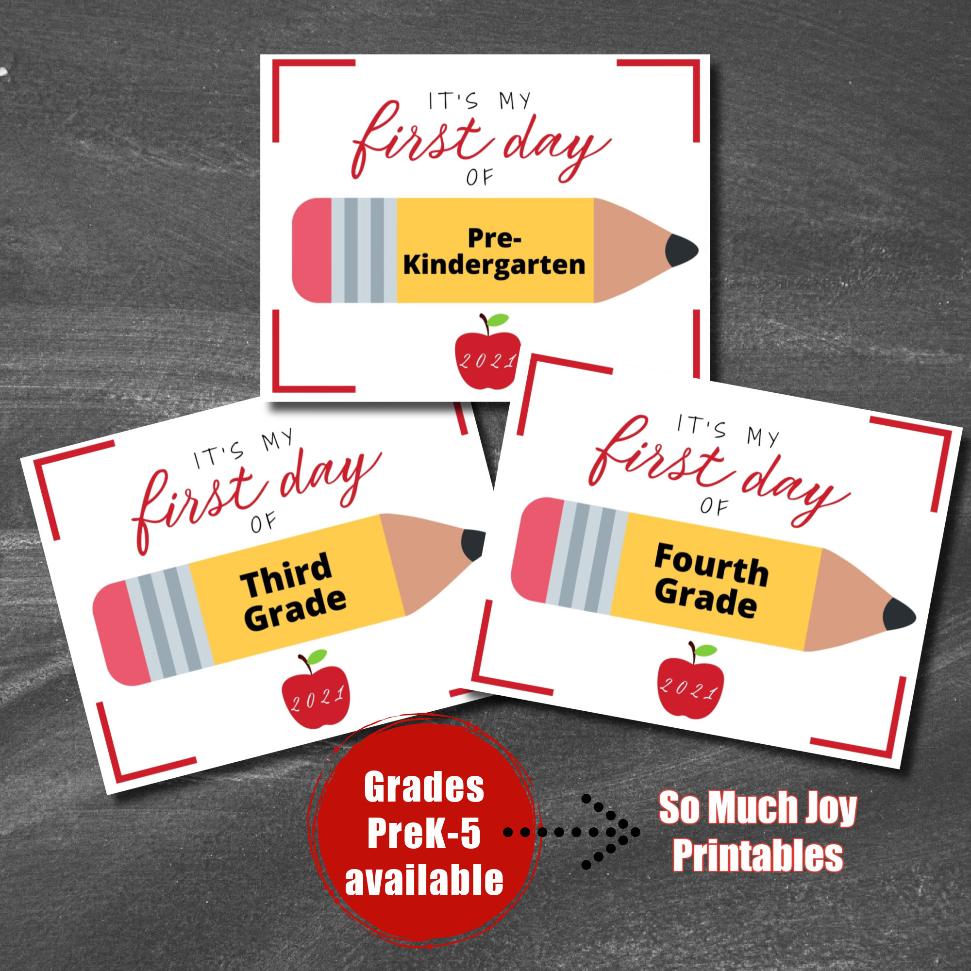 First Day of School Printable, First Day of First Grade, Back to School ...