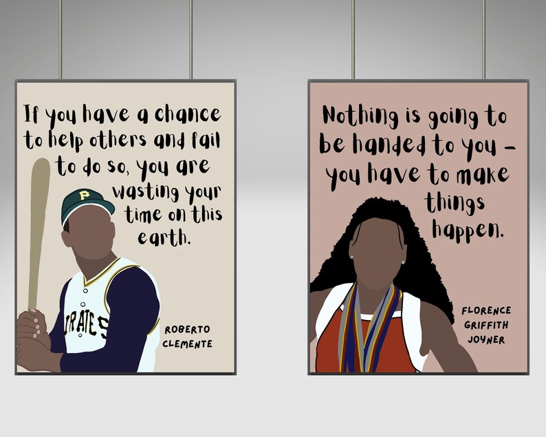 Inspirational Athletes (set of 8) Printable Posters, Motivational ...