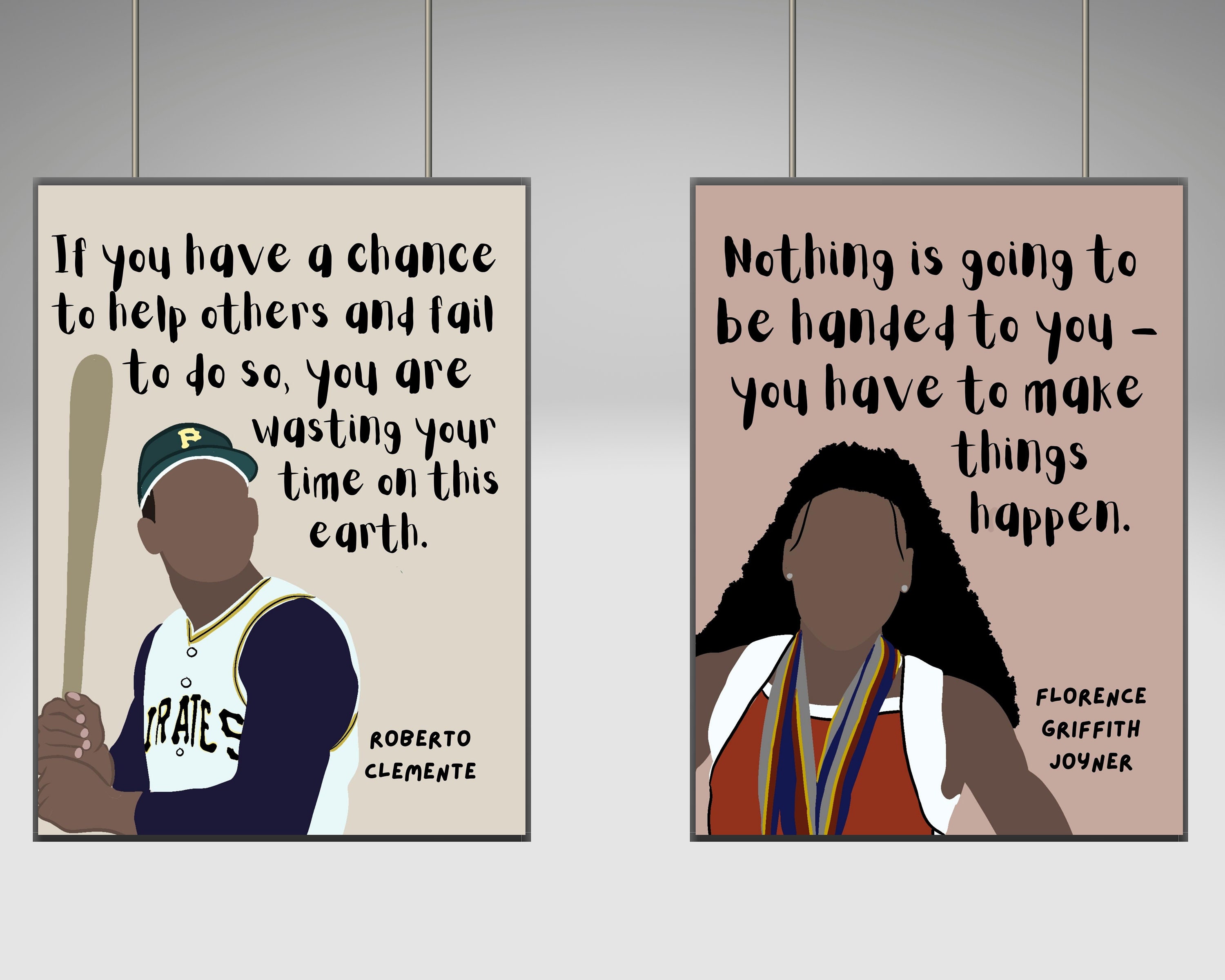 Inspirational Athletes (set of 8) Printable Posters, Motivational ...