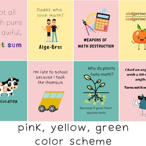 Math Posters (set of 8) Printables, Math Jokes, Mathematics Poster ...