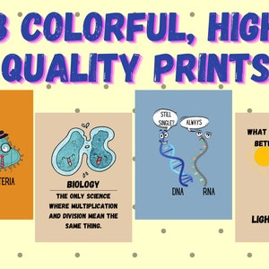 Biology Puns (set of 8) Printable Posters, Funny Science Posters ...