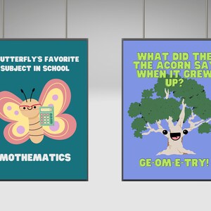 Math Puns Posters (set of 8) Printables VOL5, Math Classroom Decor ...