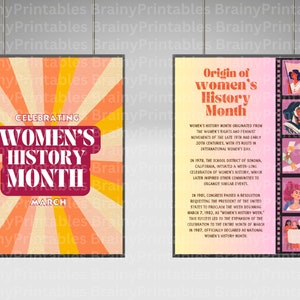 Womens History Month (set of 8) Printable Posters, Bulletin Board ...