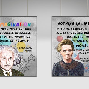 Famous Scientists Posters (set of 8) Printable, Science Classroom Decor ...