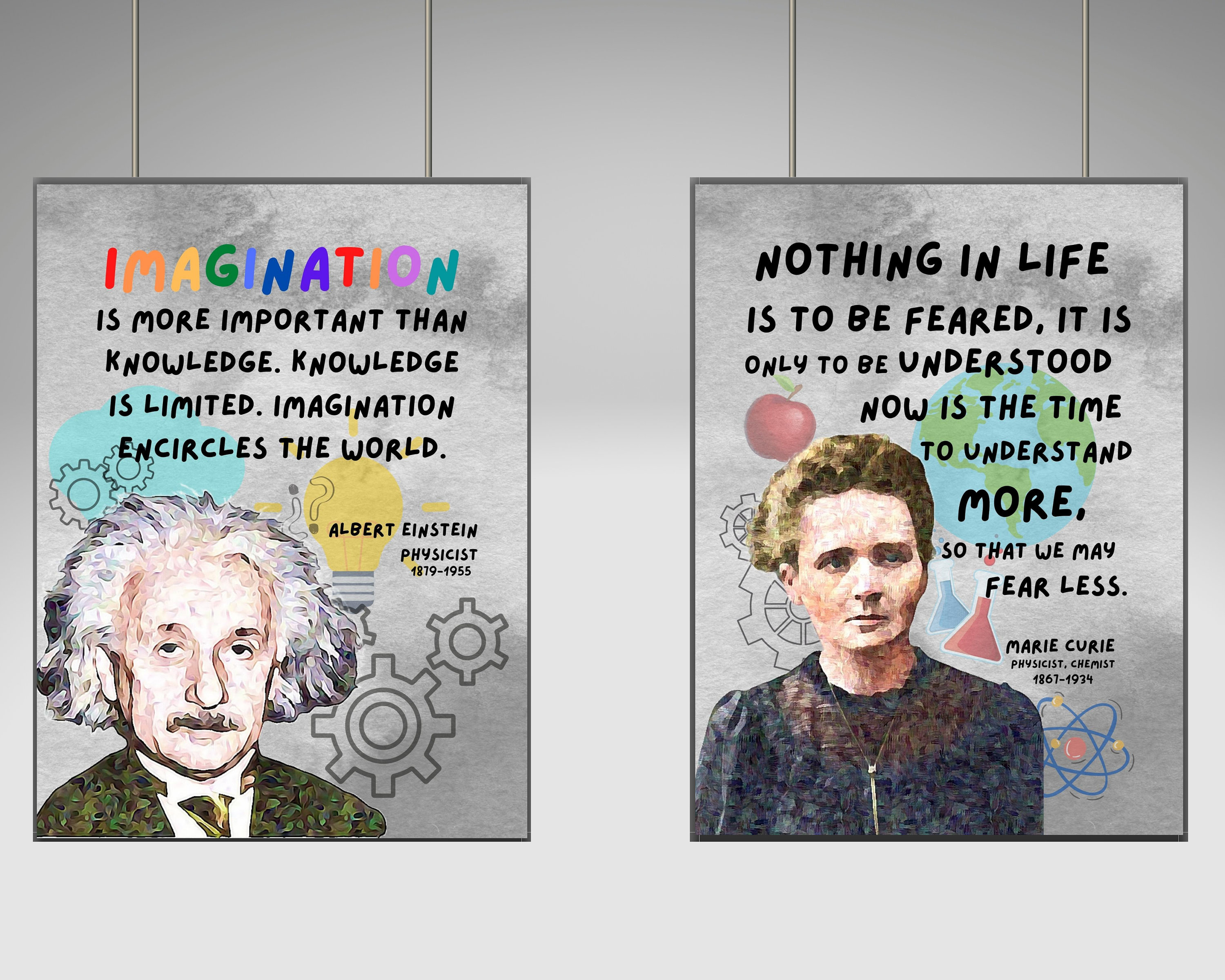 Famous Scientists Posters set of 8 Printable Science | Etsy UK