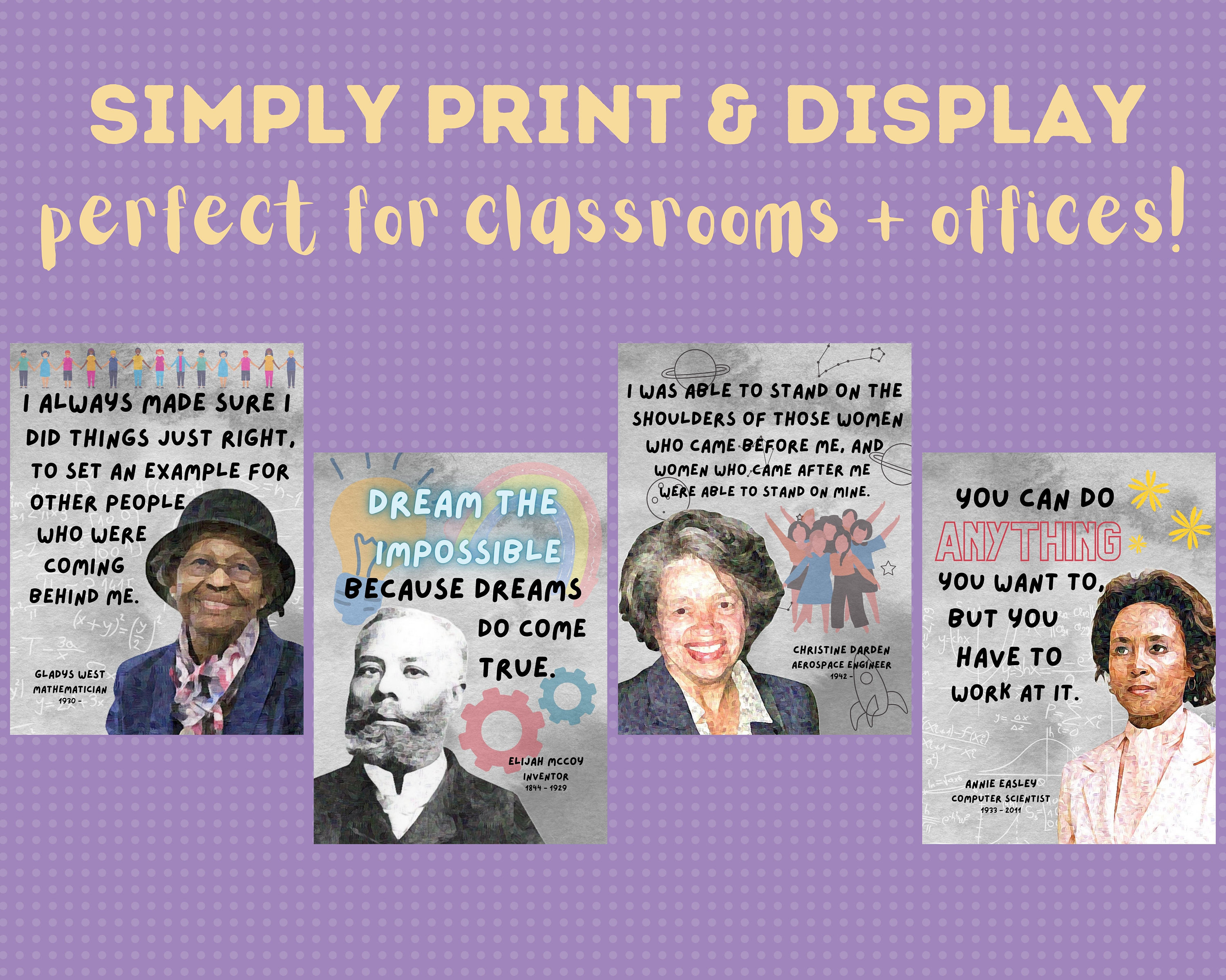 Science Posters Famous Scientists Posters Set Of 8 Printable Science ...