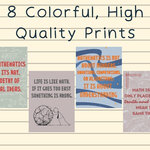 Math Quotes (set of 8) Printables, Mathematics Classroom Posters ...