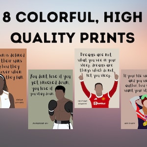 Inspirational Athletes (set of 8) Printable Posters, Motivational ...