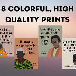 Black Leaders in History (set of 8) Printable Posters, Black Historical ...