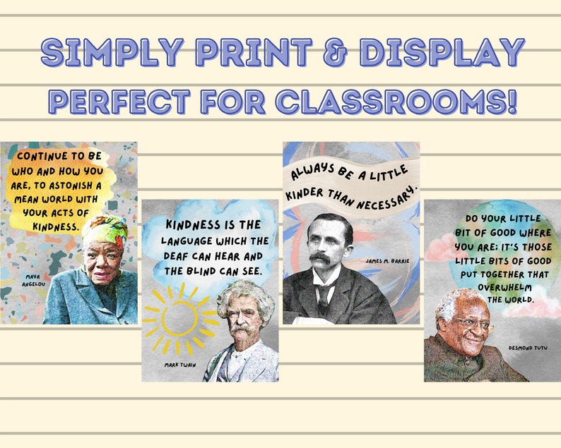 Kindness Matters (set of 8) Printable Posters, Inspirational Quotes ...