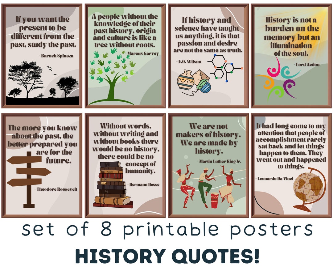 History Quotes set of 8 Printables, History Classroom Decor ...
