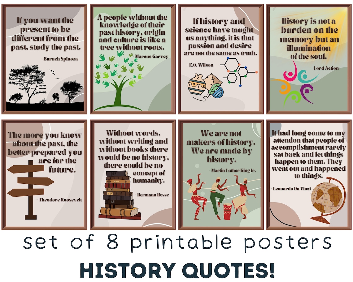 History Quotes set of 8 Printables History Classroom Decor - Etsy
