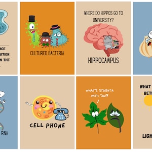 Biology Puns (set of 8) Printable Posters, Funny Science Posters ...